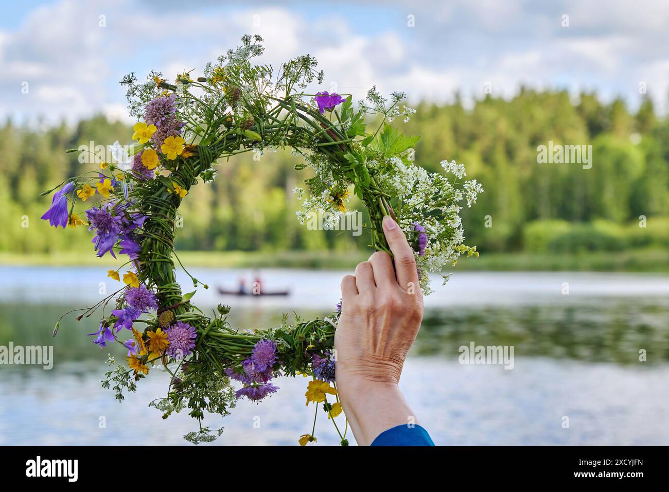 Flower Wreath. Ligo, Ivan Kupala. Midsummer Solstice Holiday concept ...