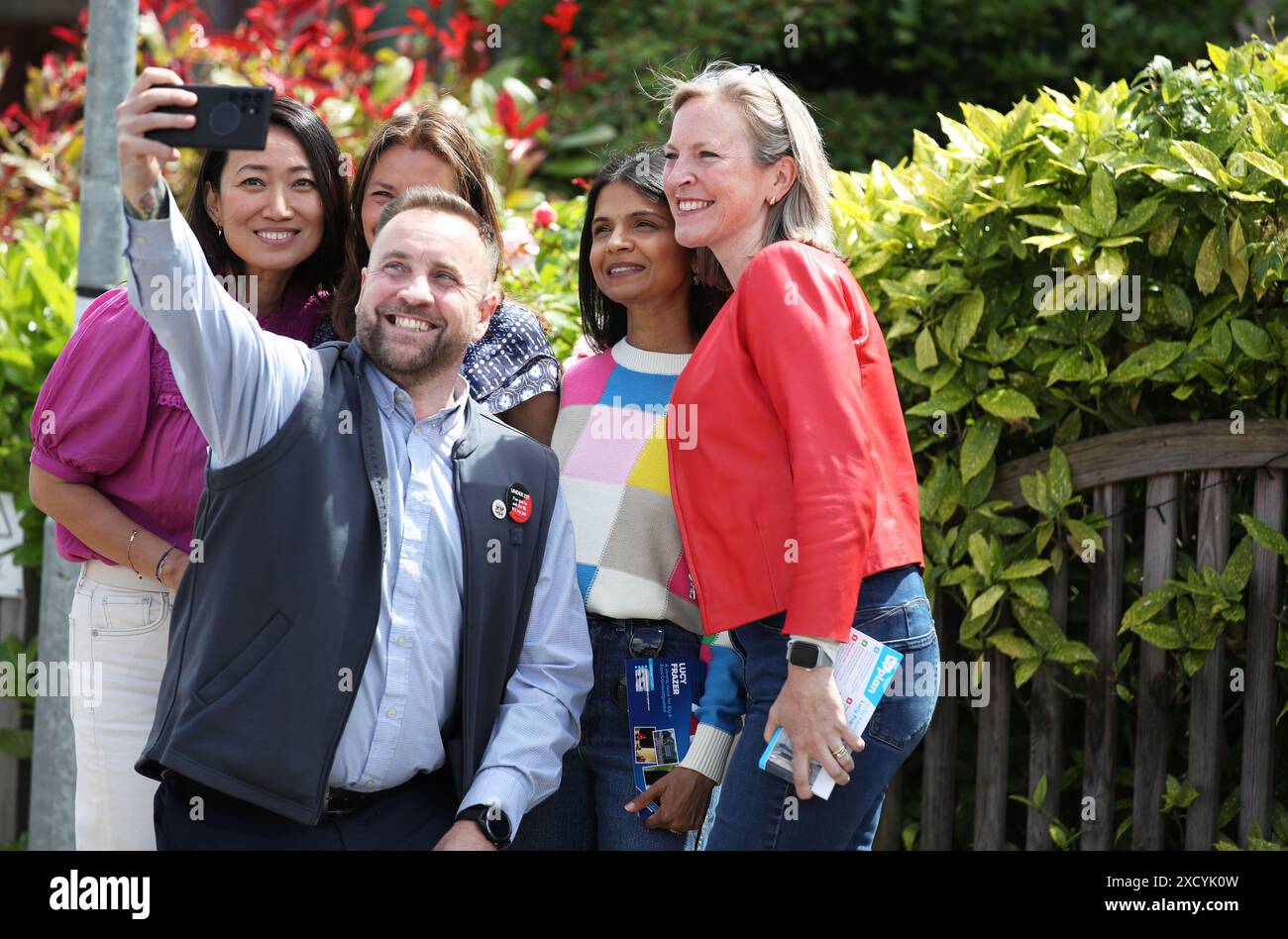 (left-right back) Lucia Hunt wife of Chancellor of the Exchequer Jeremy ...