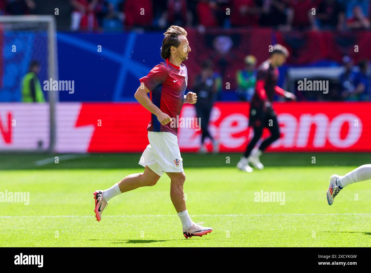 HAMBURG, GERMANY - JUNE 19: Luka Modric of Croatia ahead the UEFA EURO ...