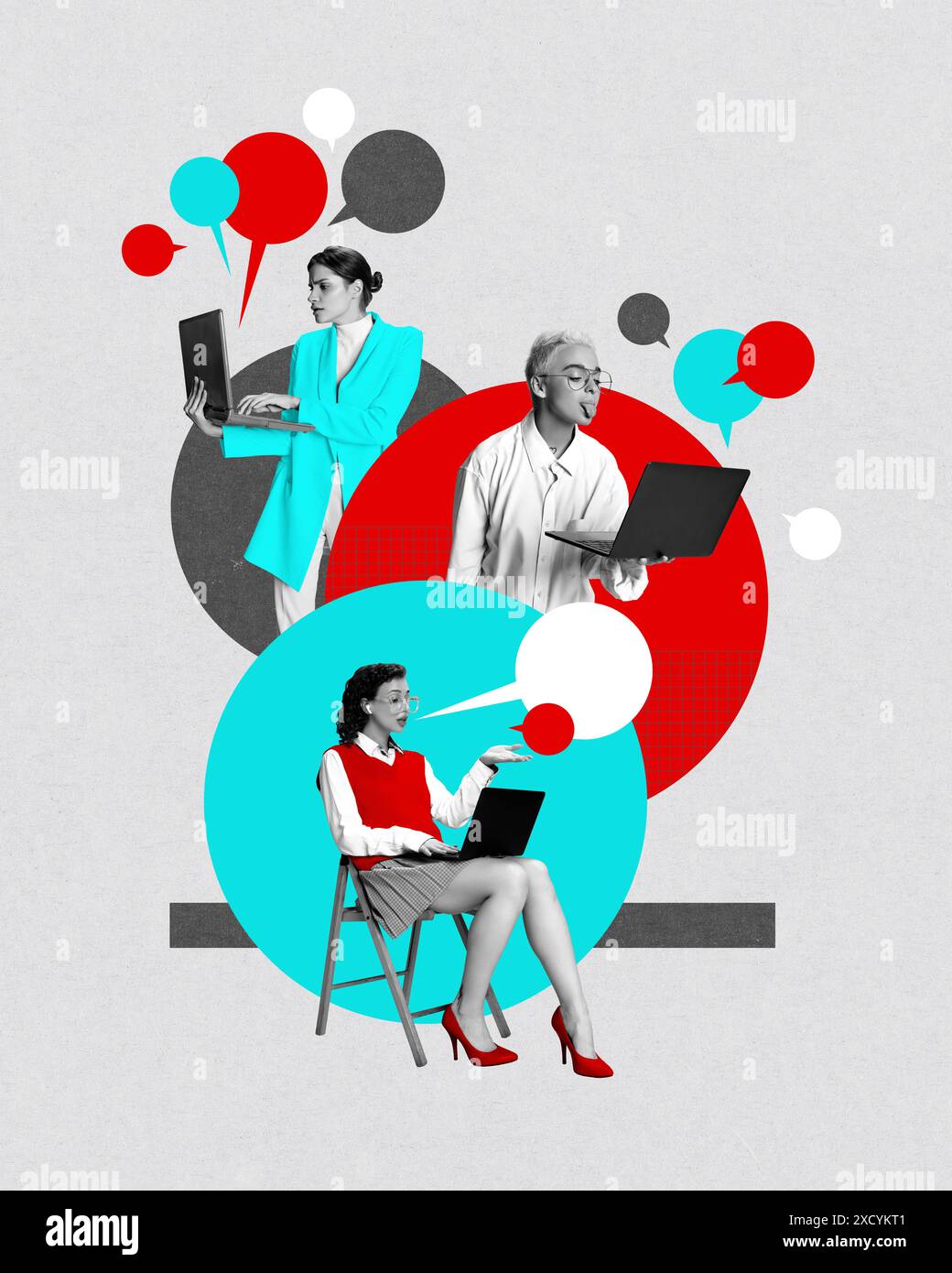 Coworking women bubbles office hi-res stock photography and images - Alamy