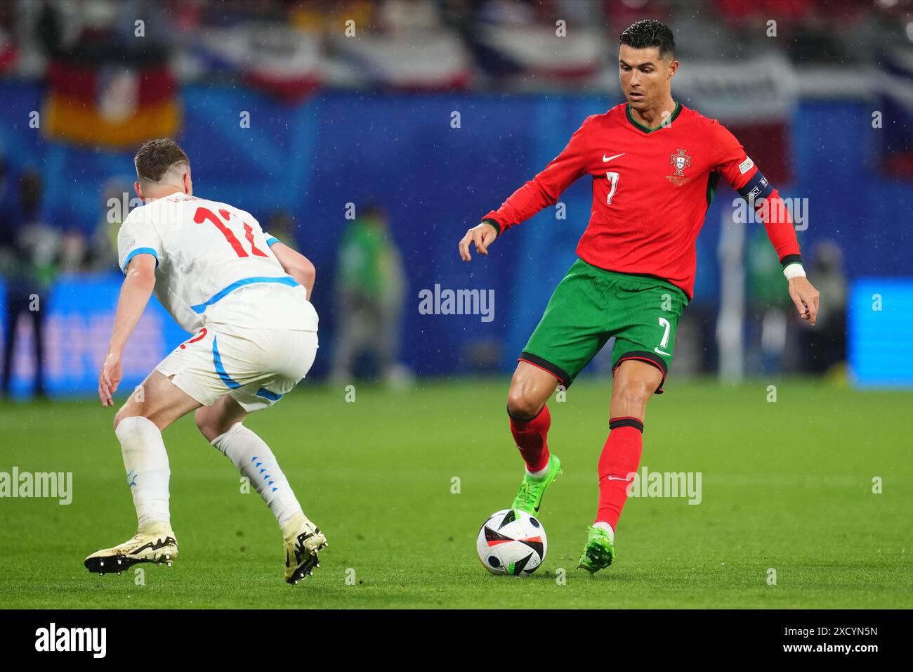 Leipzig, Germany. 18th June, 2024. Cristiano Ronaldo of Portugal and ...