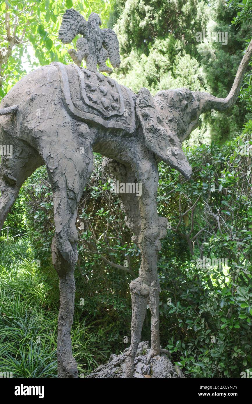 Girona, Spain - 26 May, 2024: Salvador Dali's statue of an Elephant in ...
