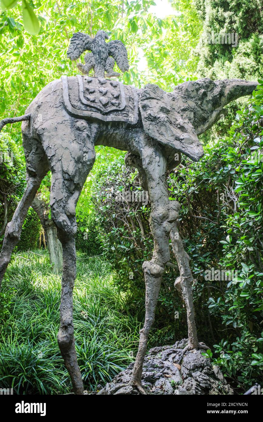 Girona, Spain - 26 May, 2024: Salvador Dali's statue of an Elephant in ...