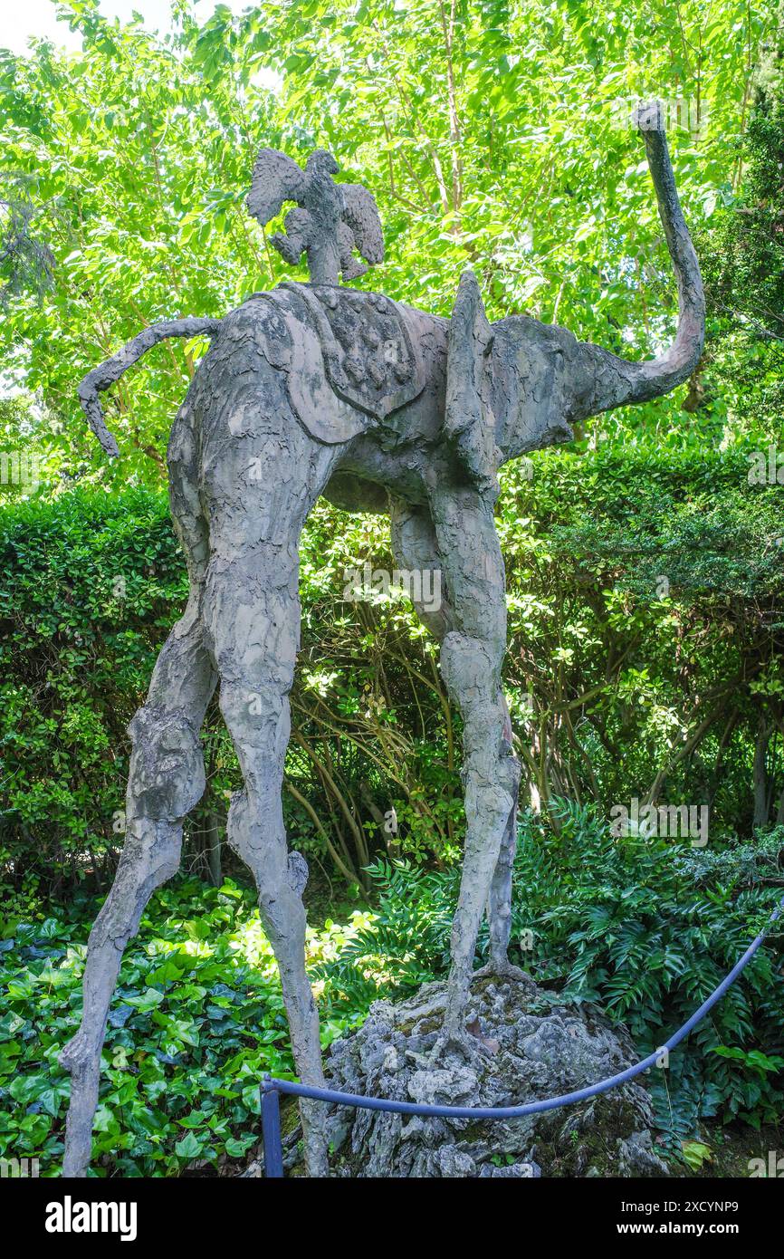 Girona, Spain - 26 May, 2024: Salvador Dali's statue of an Elephant in ...