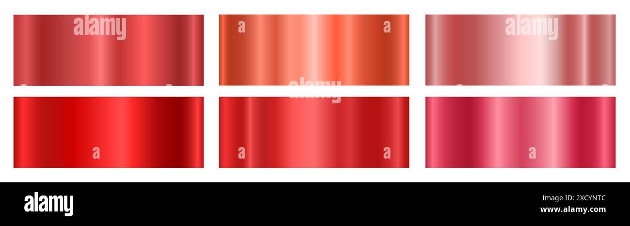A set of red glossy metallic gradients. Metallic gradient effects for ...