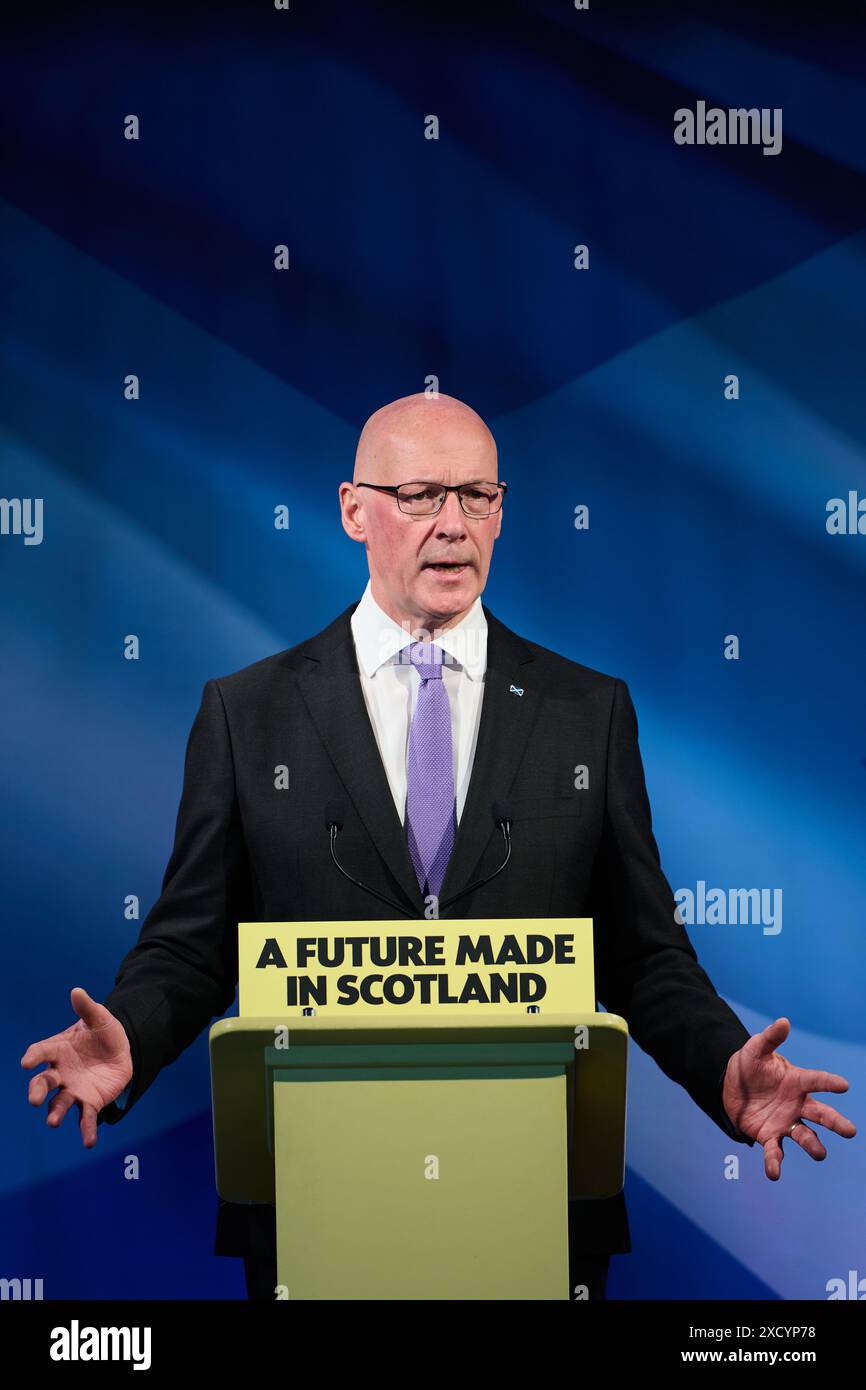 Edinburgh Scotland, UK 19 June 2024. SNP Leader John Swinney at Patina ...