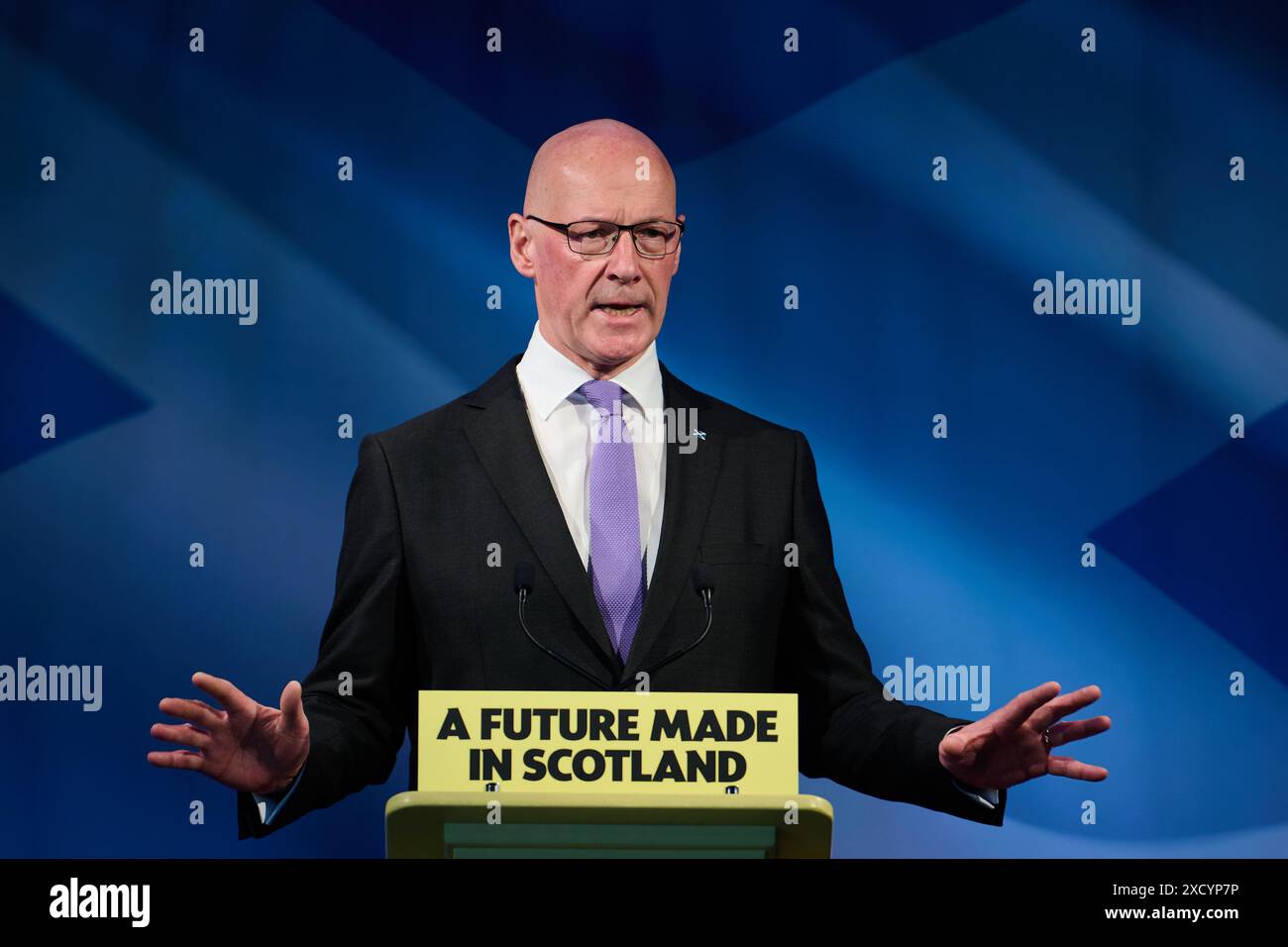 Edinburgh Scotland, UK 19 June 2024. SNP Leader John Swinney at Patina ...