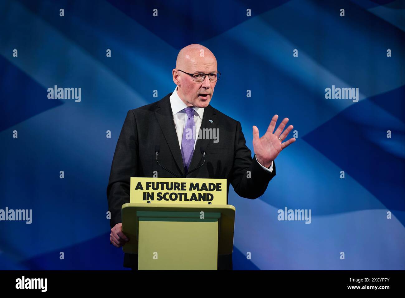 Edinburgh Scotland, UK 19 June 2024. SNP Leader John Swinney at Patina ...