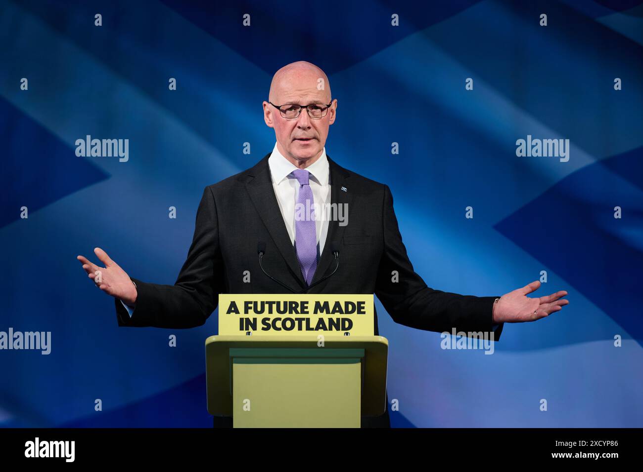 Edinburgh Scotland, UK 19 June 2024. SNP Leader John Swinney at Patina ...