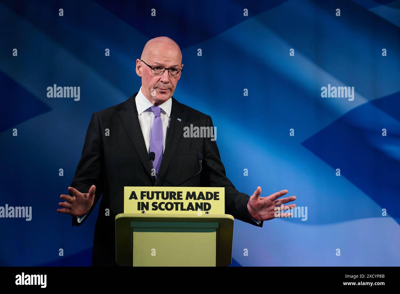 Edinburgh Scotland, UK 19 June 2024. SNP Leader John Swinney at Patina ...