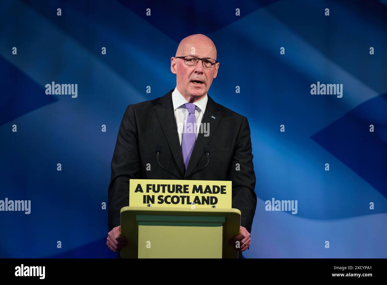 Edinburgh Scotland, UK 19 June 2024. SNP Leader John Swinney at Patina ...