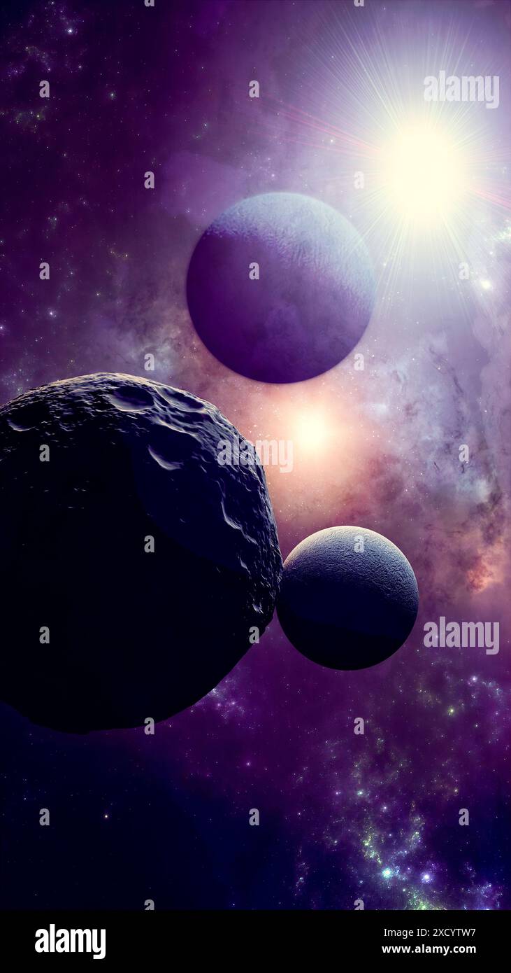 Sun from another galaxy and exoplanets, stars and planets from distant ...