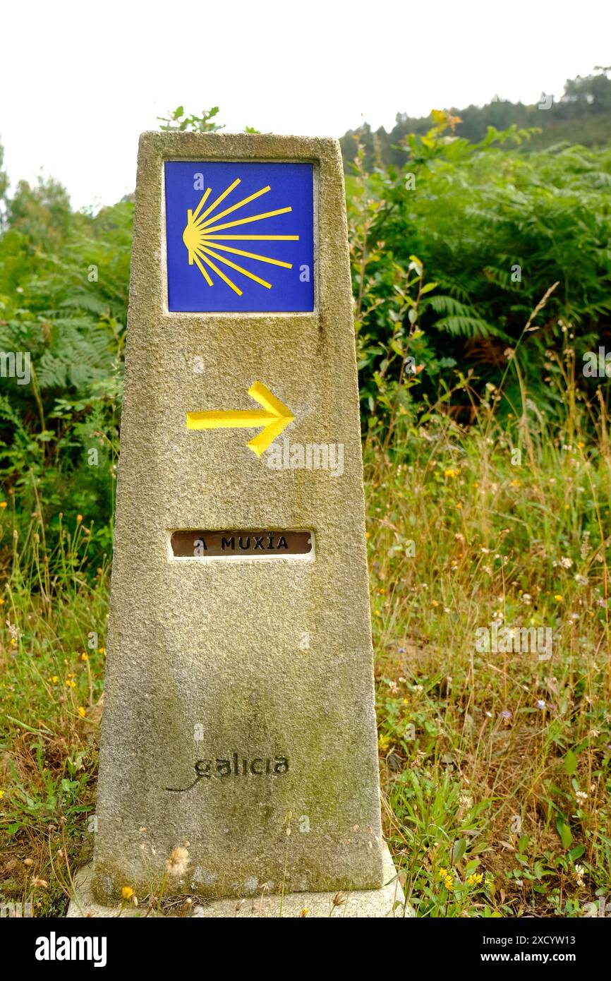 Waymarkers for the Camino de Muxia Stock Photo - Alamy