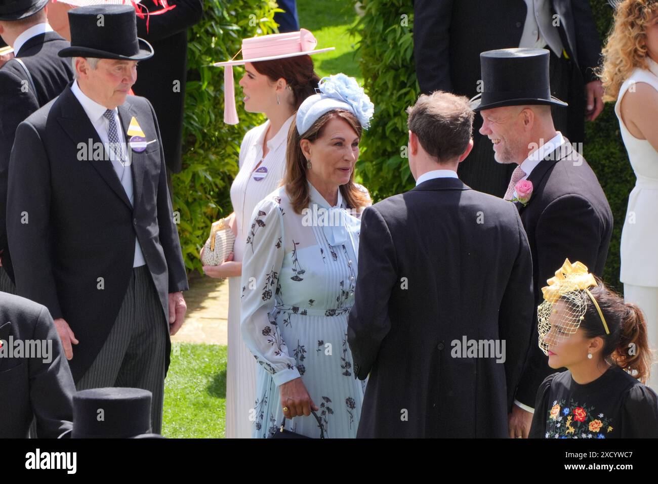 Michael Middleton, Princess Eugenie, Carole Middleton and Mike Tindall ...