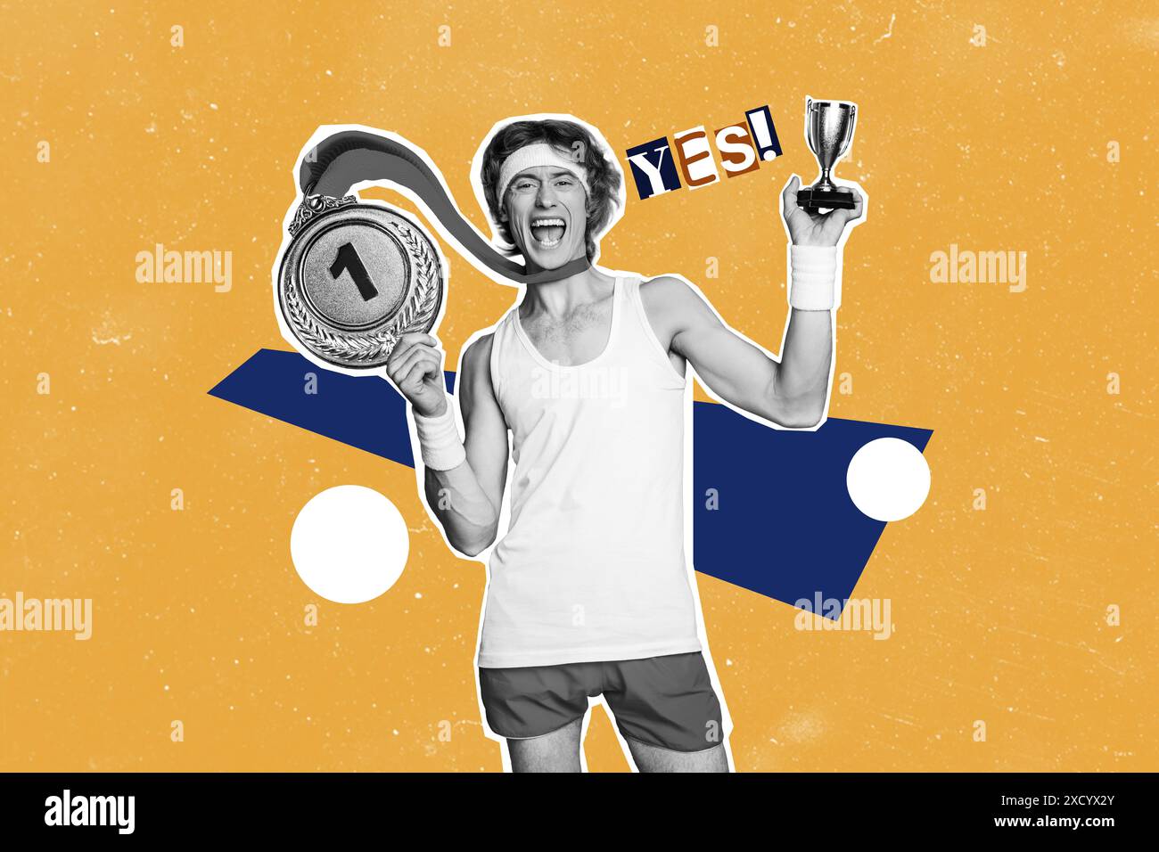 Composite trend artwork sketch image photo collage of sport training ...