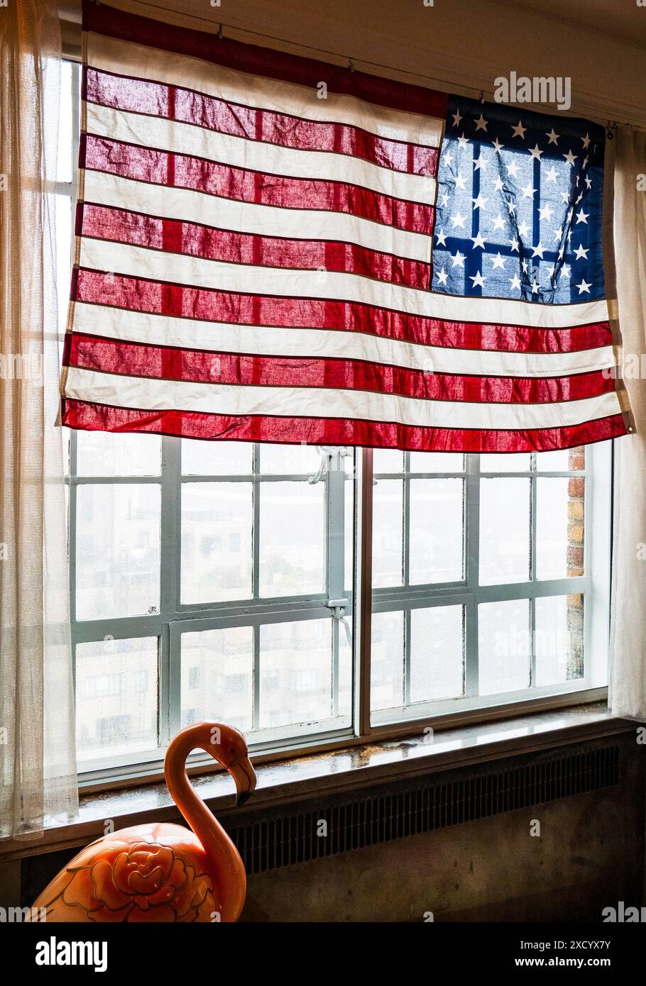 American Flag Displayed on Flag Day in a New York City apartment, USA ...