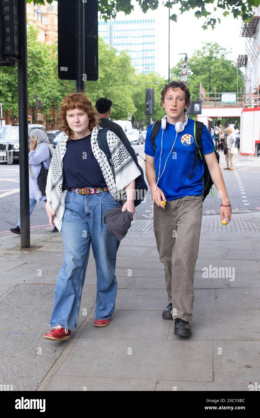 Leonorah Ward (left) leaves Westminster Magistrates' Court, central ...