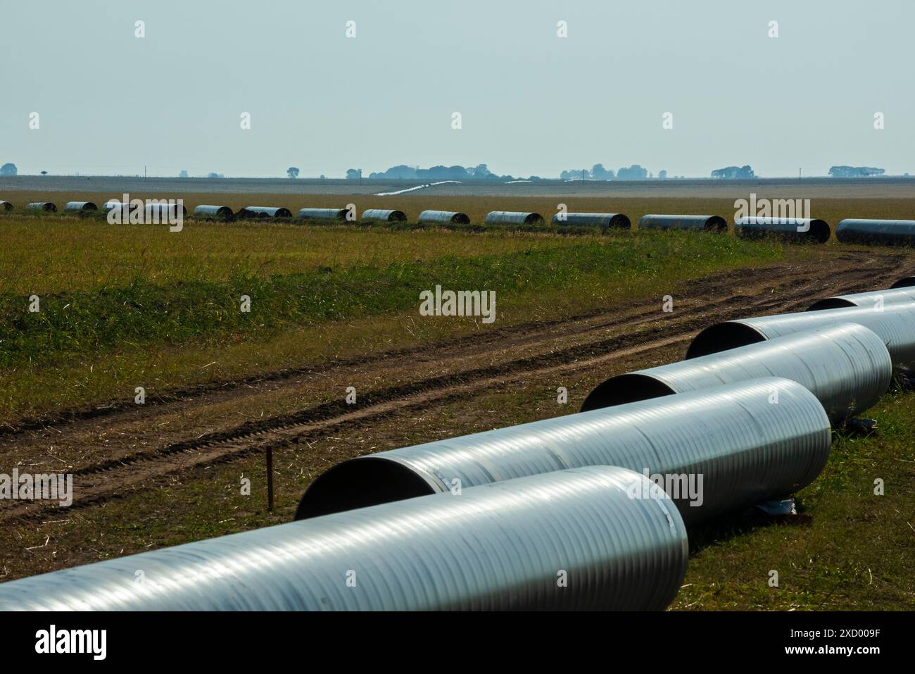 Gas pipeline construction, Nestor Kirchner, La Pampa province ...