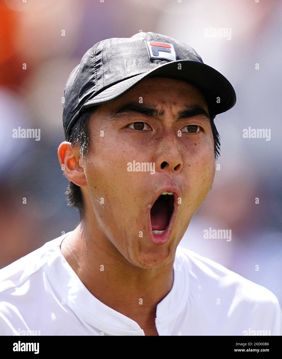 Rinky Hijikata celebrates after winning his match against Matteo ...