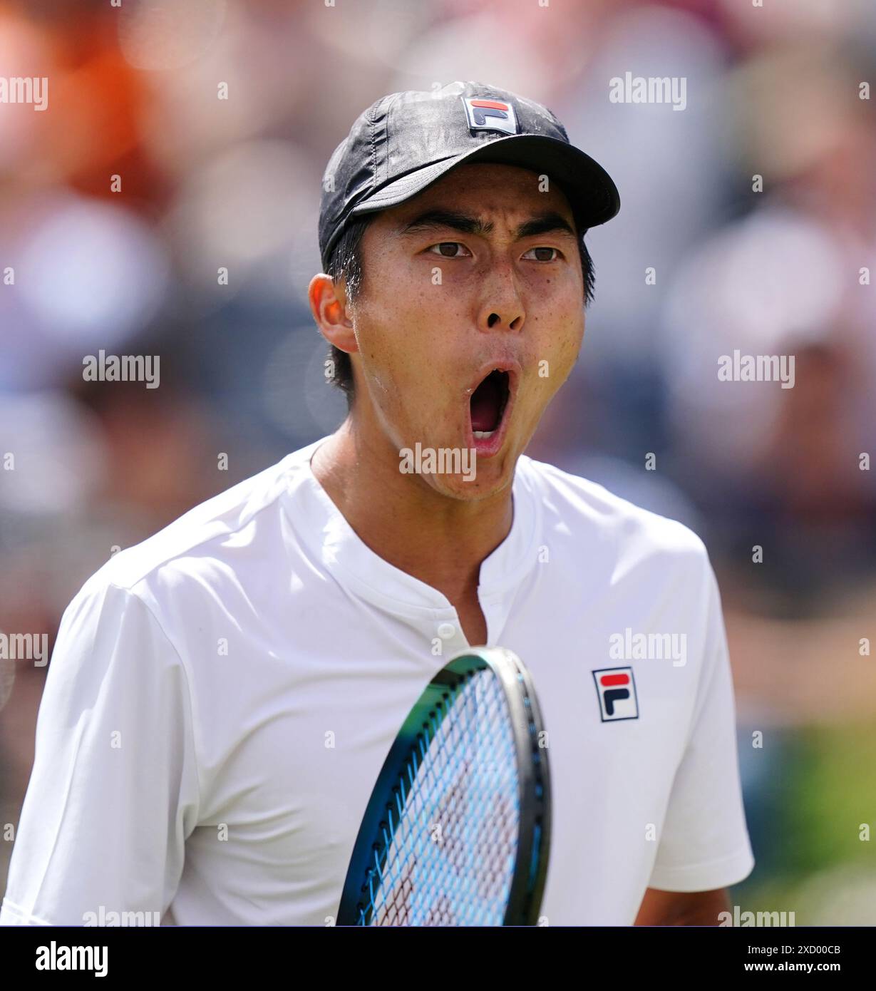 Rinky Hijikata celebrates after winning his match against Matteo ...