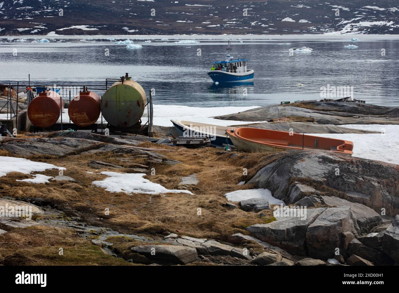 Oqaatsut - a small remote village north of Ilulissat in Western ...