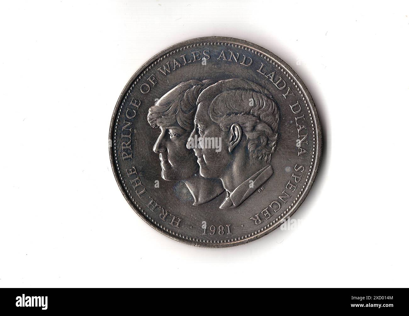 Silver vintage coin commemorating the marriage of Prince Charles and ...