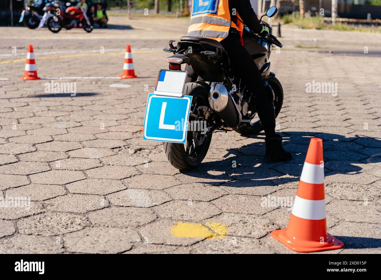 Moto school track driving school Stock Photo - Alamy
