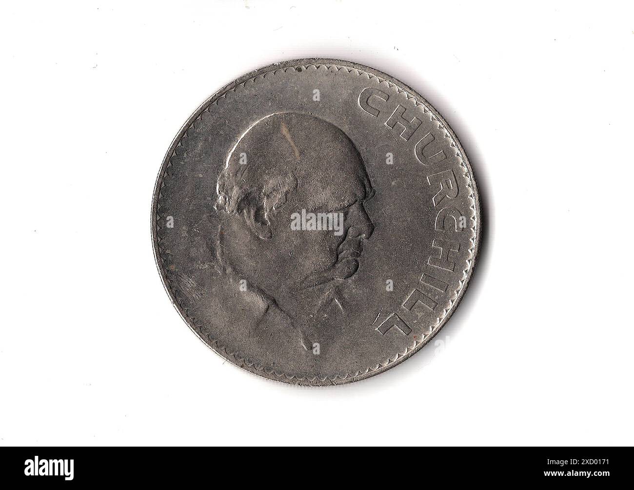 Silver vintage coin commemorating the life of Sir Winston Churchill ...