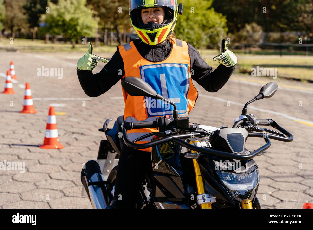 Moto school track driving school Stock Photo - Alamy