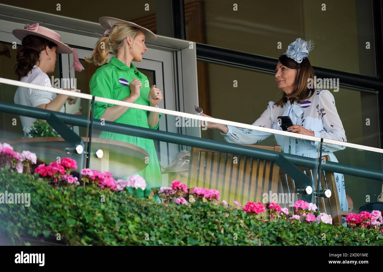 Princess Eugenie, Lady Melissa Percy, and Carole Middleton during day ...