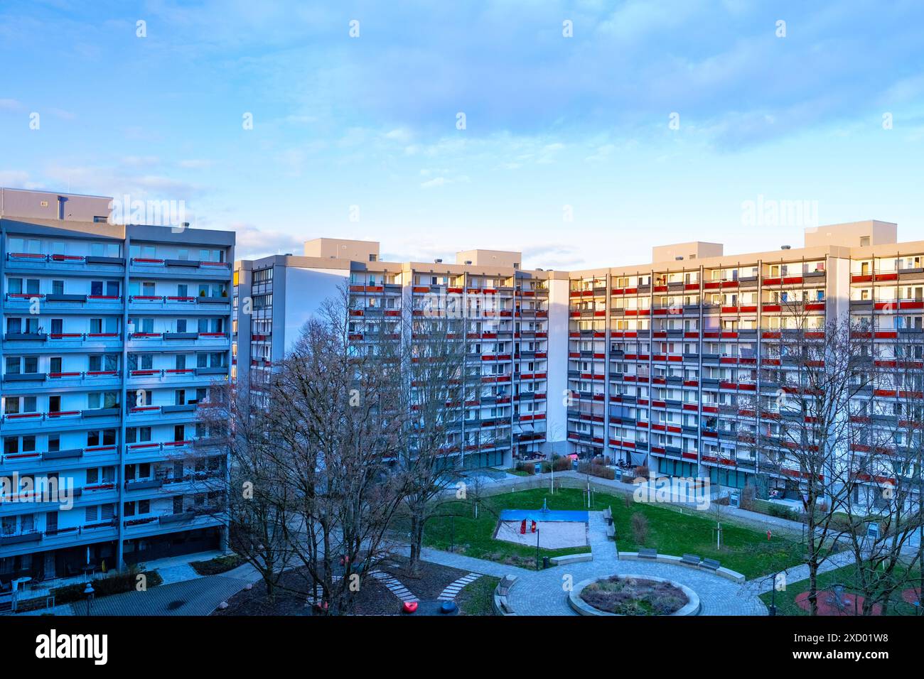 residential area Bonamès in Frankfurt, multi-storey residential ...