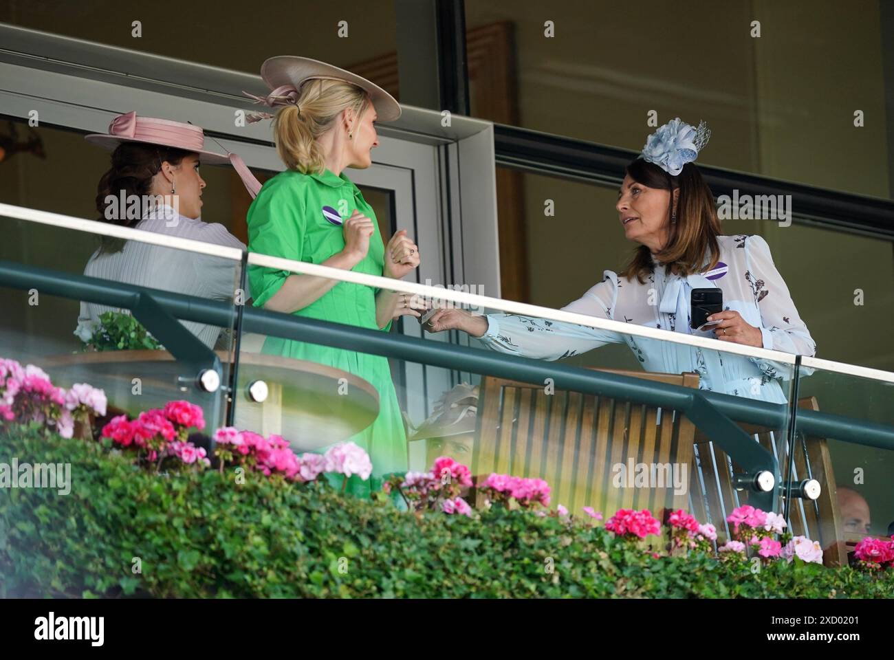 Princess Eugenie, Lady Melissa Percy, and Carole Middleton during day ...