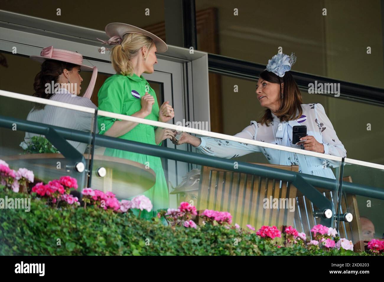 Princess Eugenie, Lady Melissa Percy, and Carole Middleton during day ...