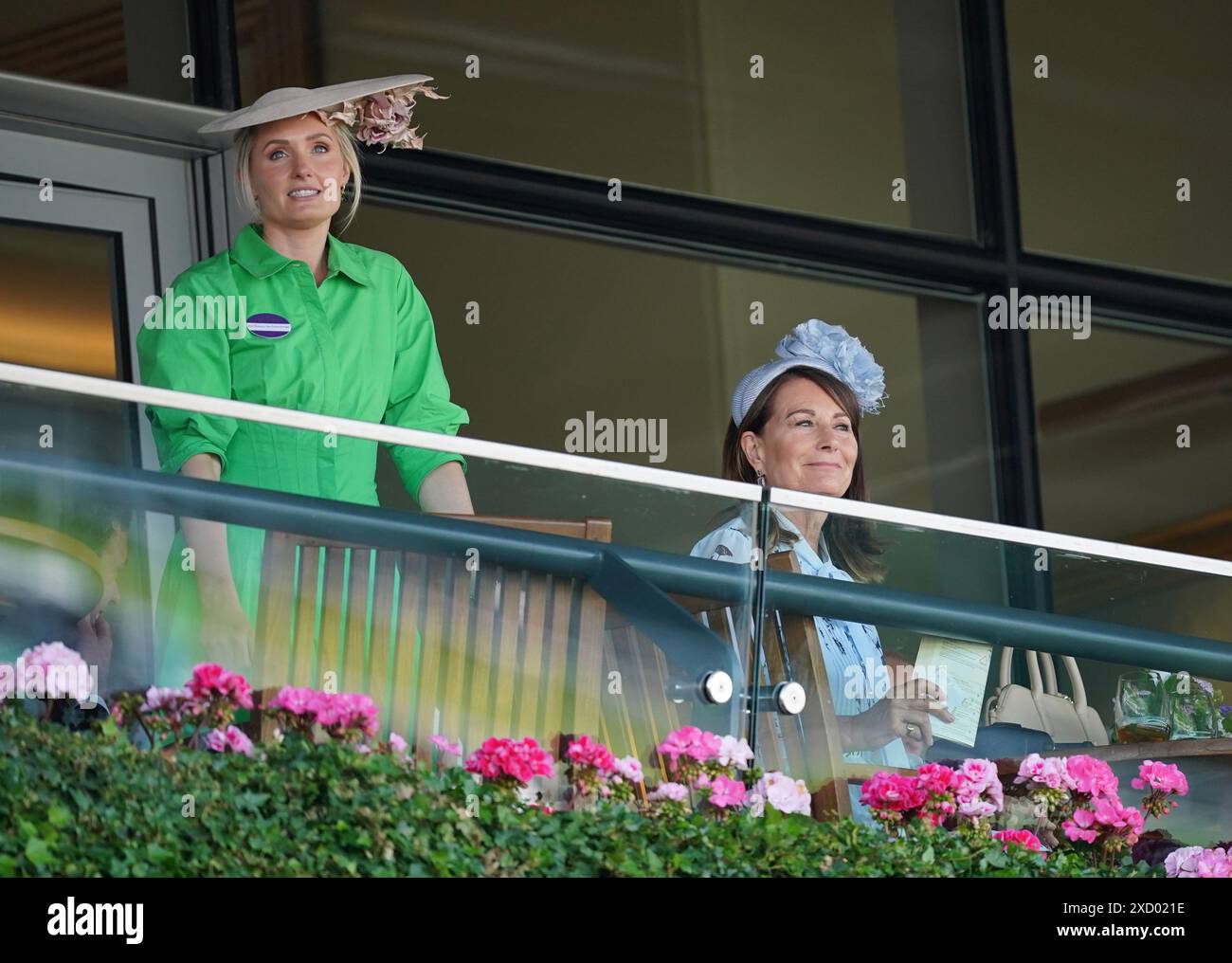 Lady Melissa Percy and Carole Middleton during day two of Royal Ascot ...