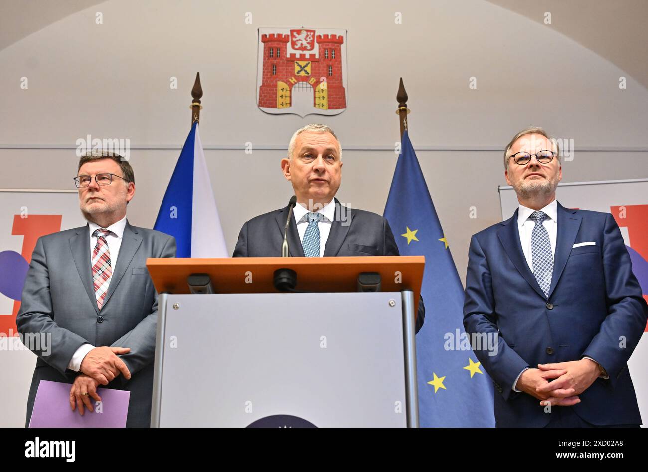 Finance Minister Zbynek Stanjura (from left), Minister of Industry and ...