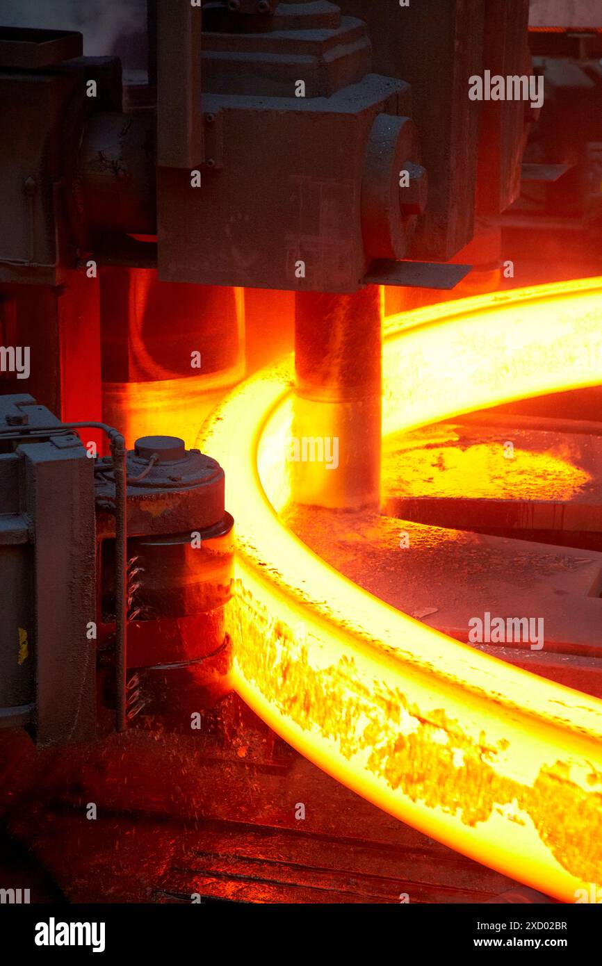 Steel rolling, Metallurgy industry Stock Photo - Alamy