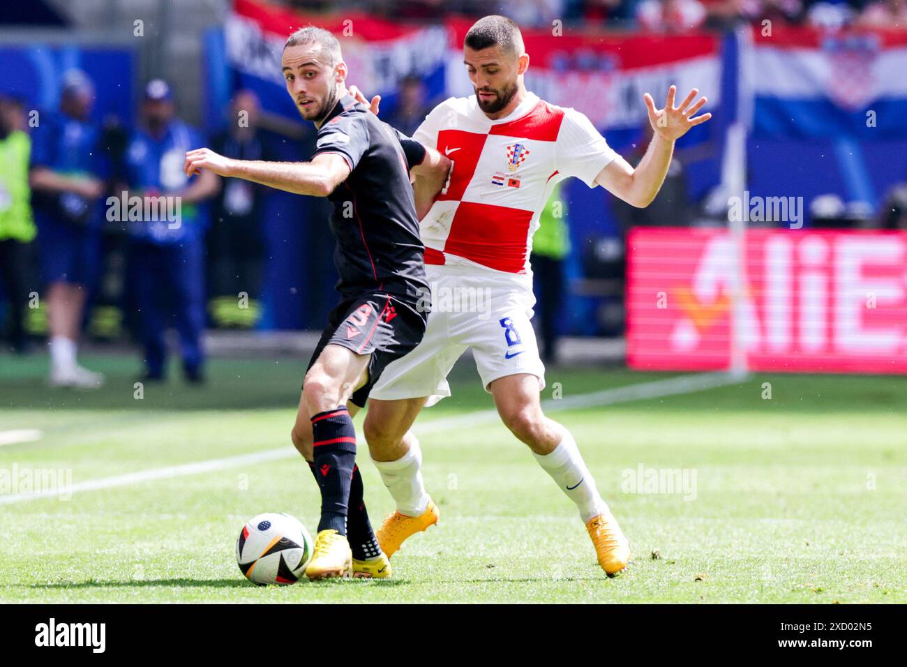 HAMBURG, GERMANY - JUNE 19: Mario Mitaj of Albania in action against ...