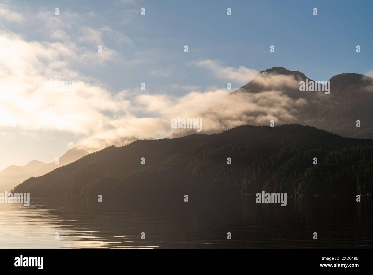 A stunning view of the south side of Knight Inlet (Fjord), Traditional ...