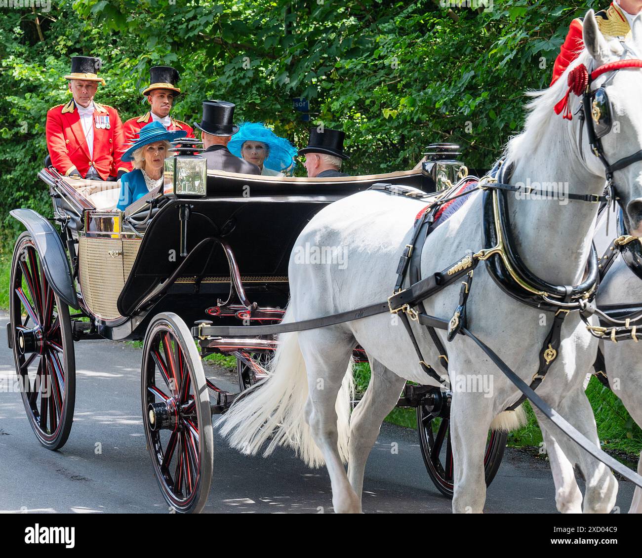 Royal ascot procession queen camilla countess halifax wales carriage hi ...