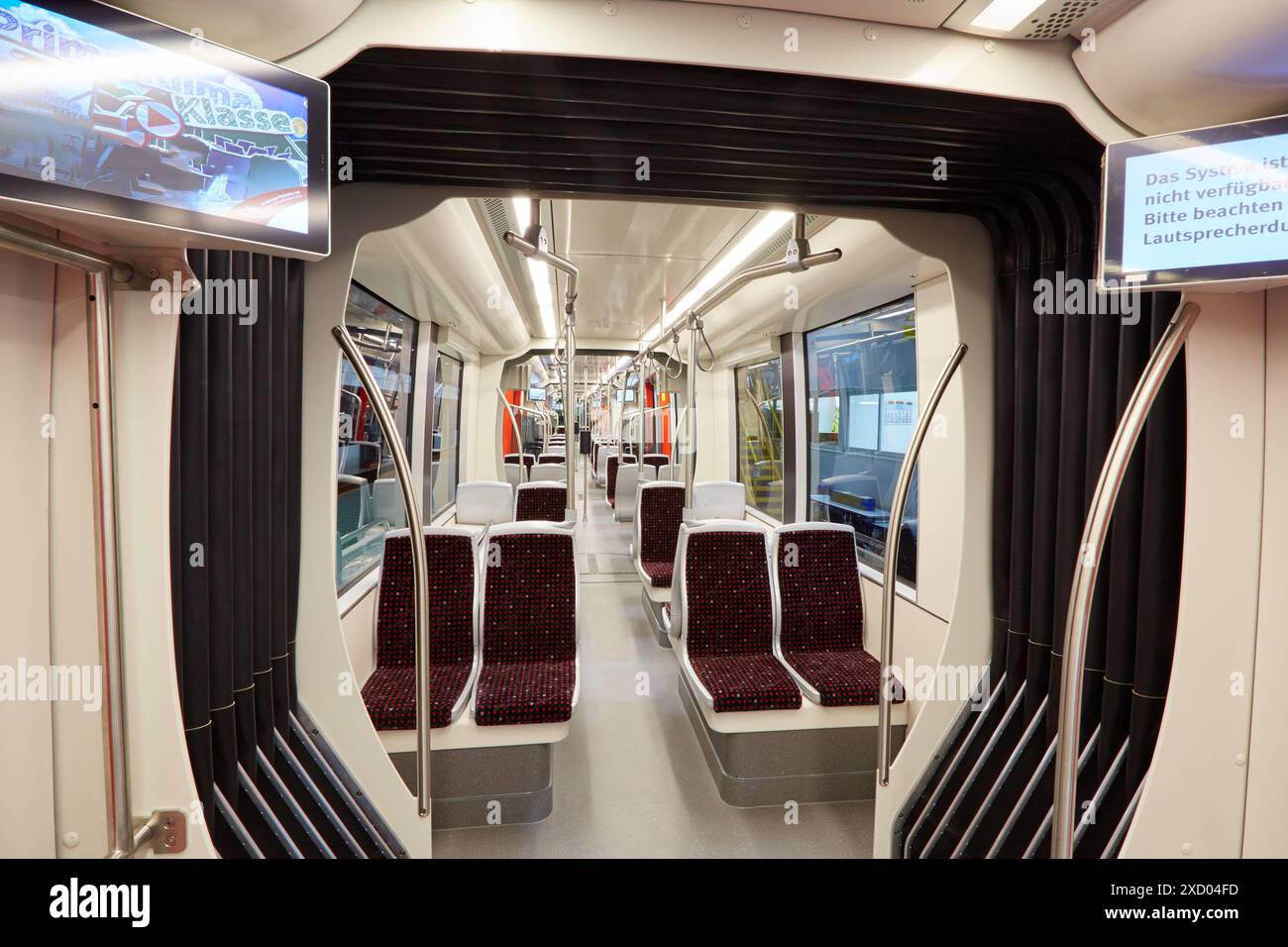 Interior of urban tram Stock Photo - Alamy