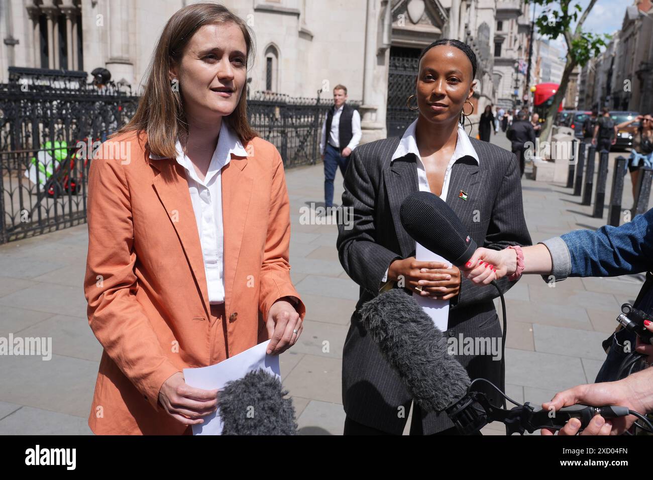 Ella Janneh's solicitor Catriona Rubens (left) speaks to media outside ...