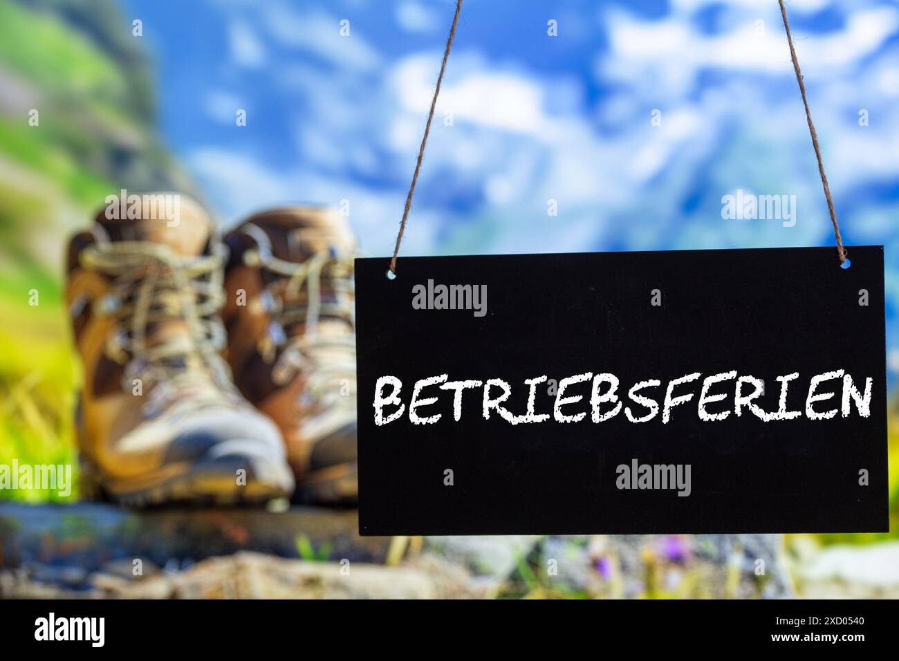 Symbol image of company holidays: Sign with the german inscription ...