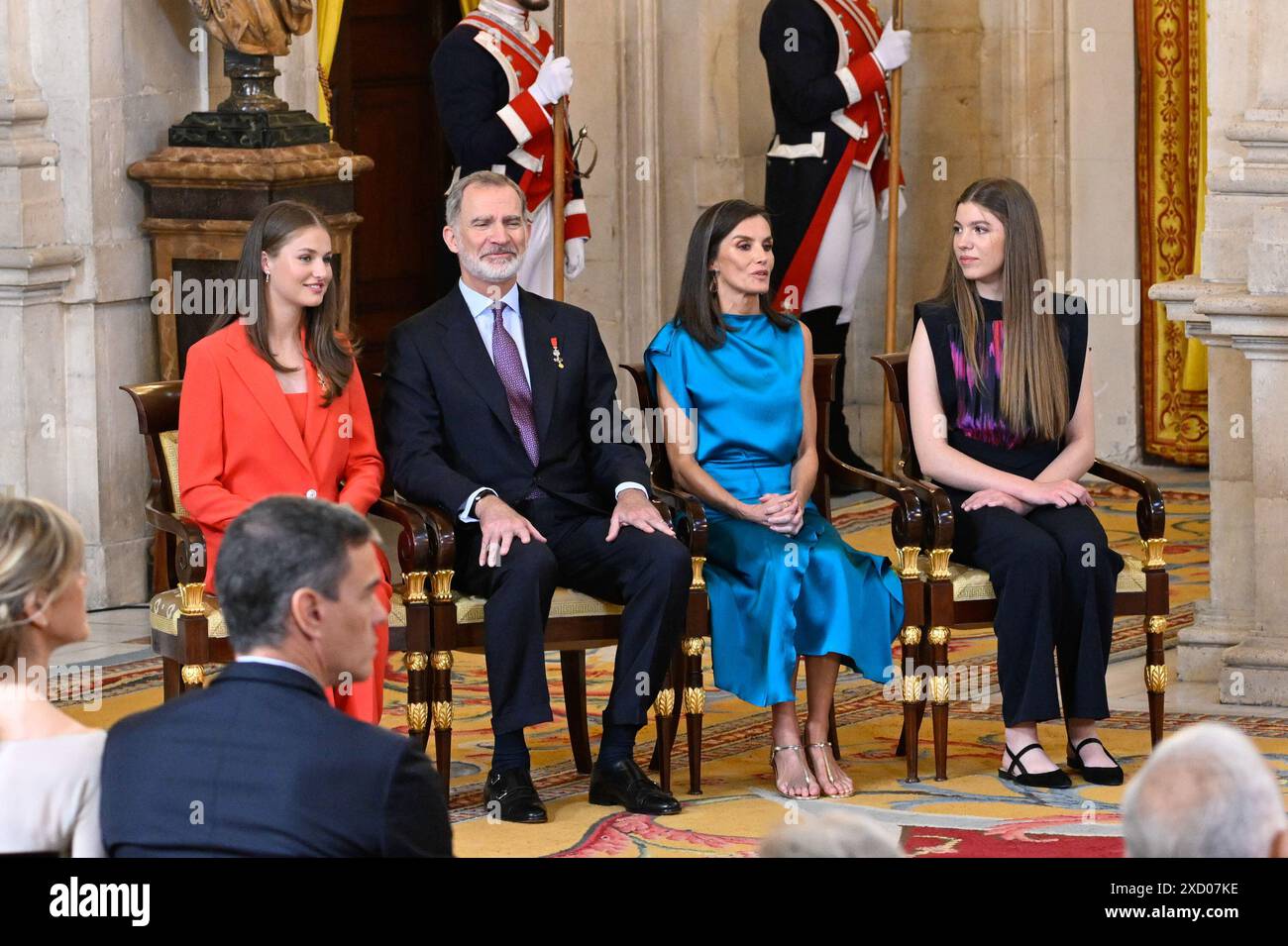 Princes Leonor of Spain, King Felipe VI, Queen Letizia and Sofia during ...