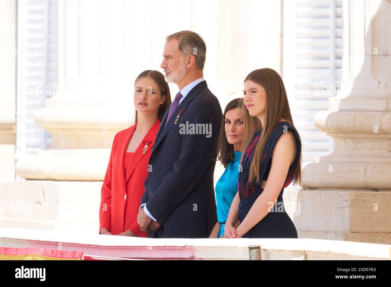 Princes Leonor of Spain, King Felipe VI, Queen Letizia and Sofia during ...