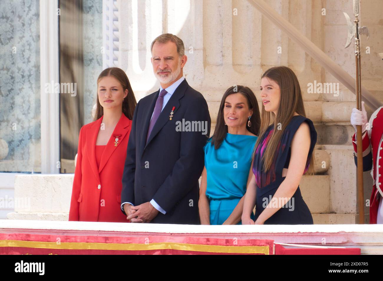 Princes Leonor of Spain, King Felipe VI, Queen Letizia and Sofia during ...