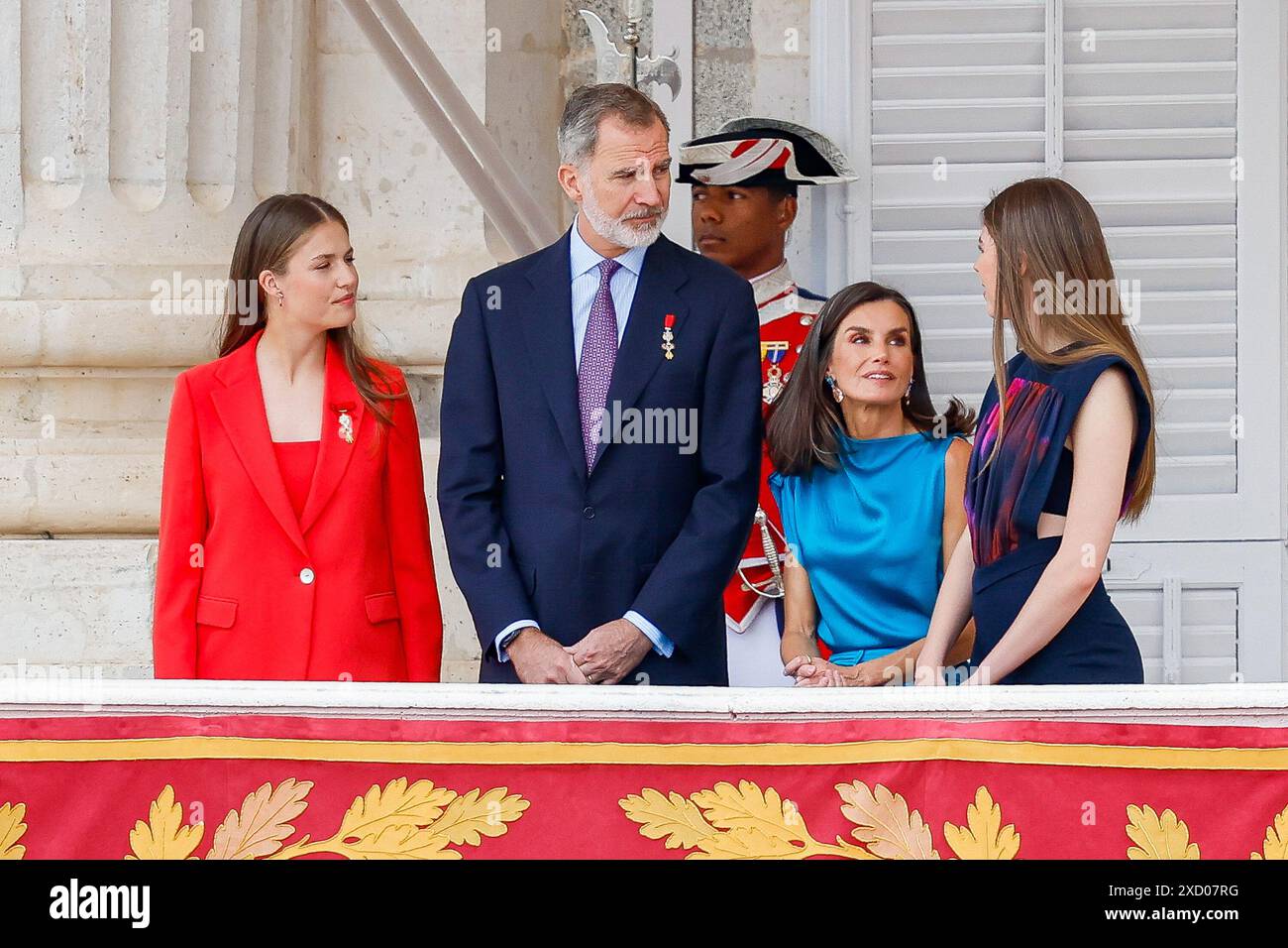 Princes Leonor of Spain, King Felipe VI, Queen Letizia and Sofia during ...