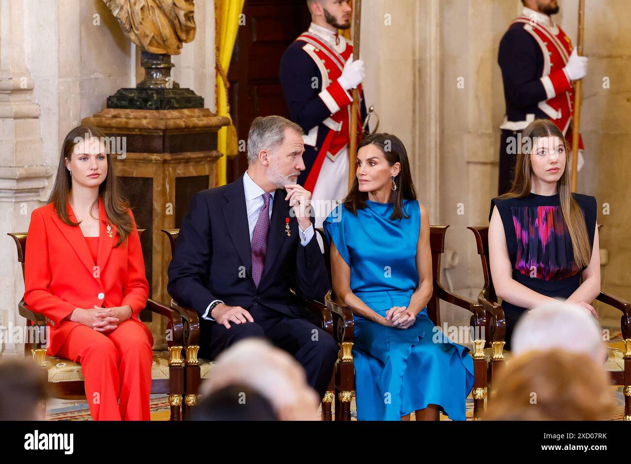 Princes Leonor of Spain, King Felipe VI, Queen Letizia and Sofia during ...