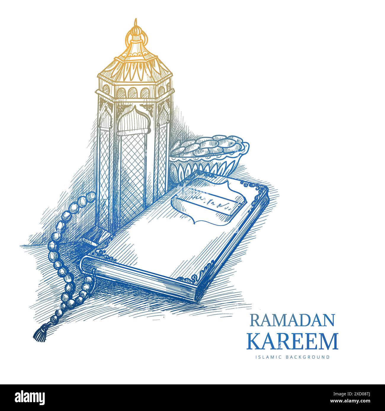 Hand drawn sketch ramadan kareem background Stock Vector Image & Art ...