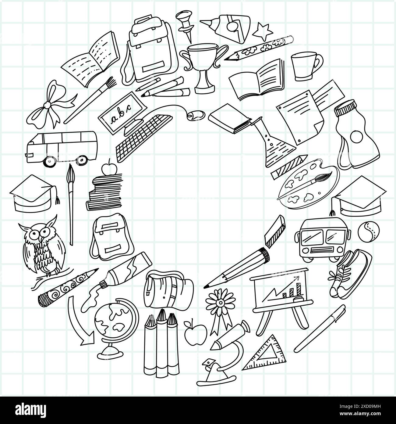 Hand draw education doodle sketch icon set design Stock Vector Image ...