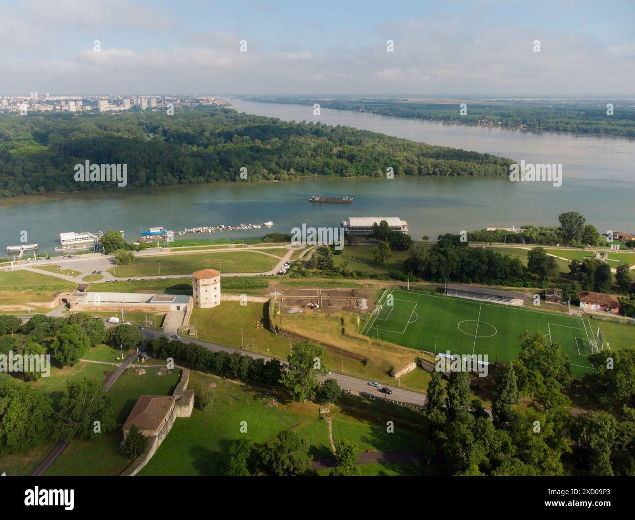 Aeria drone view of Kalemegdan park in summer, Belgrade, Serbia Stock ...